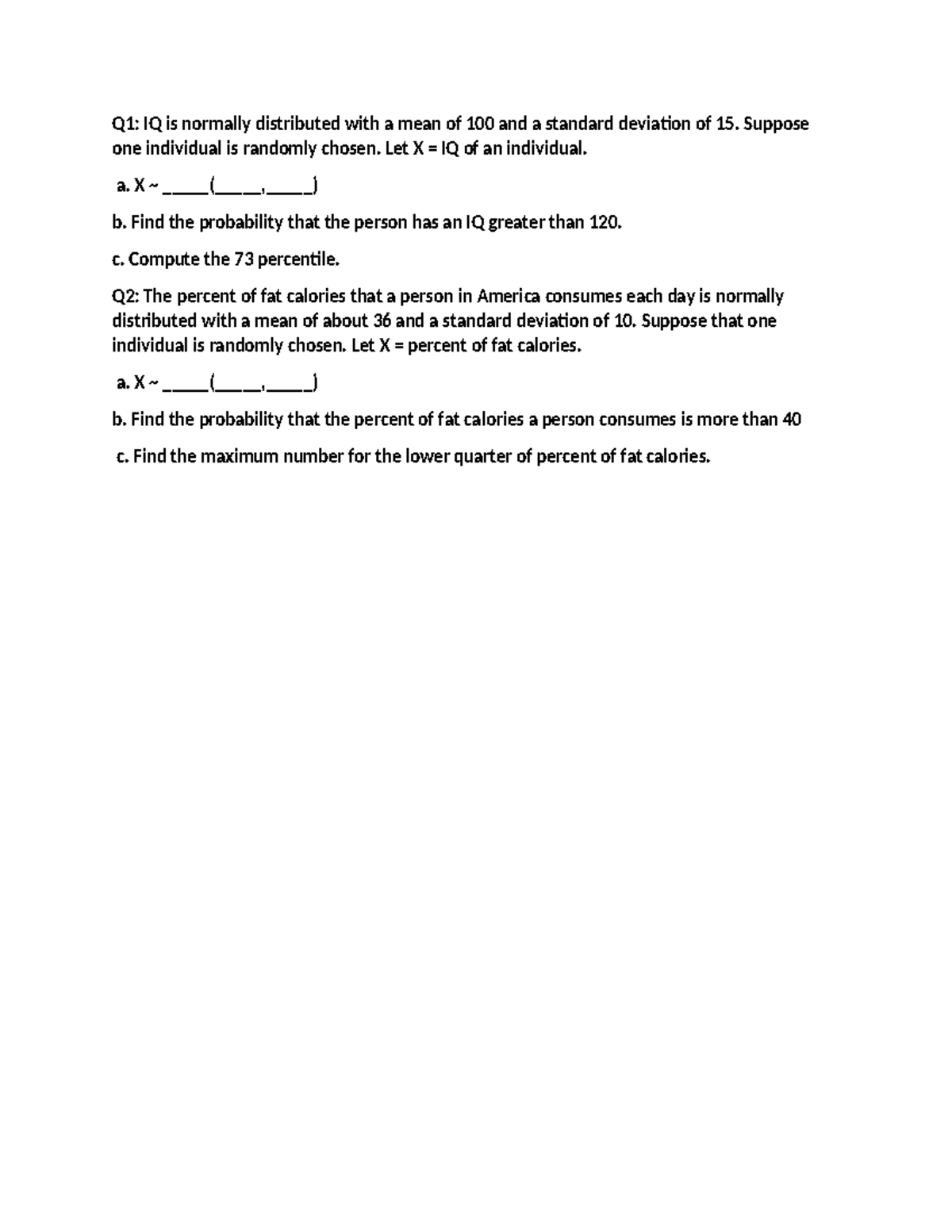 Quiz 3 - Normal Distribution & Probability Analysis - Studocu
