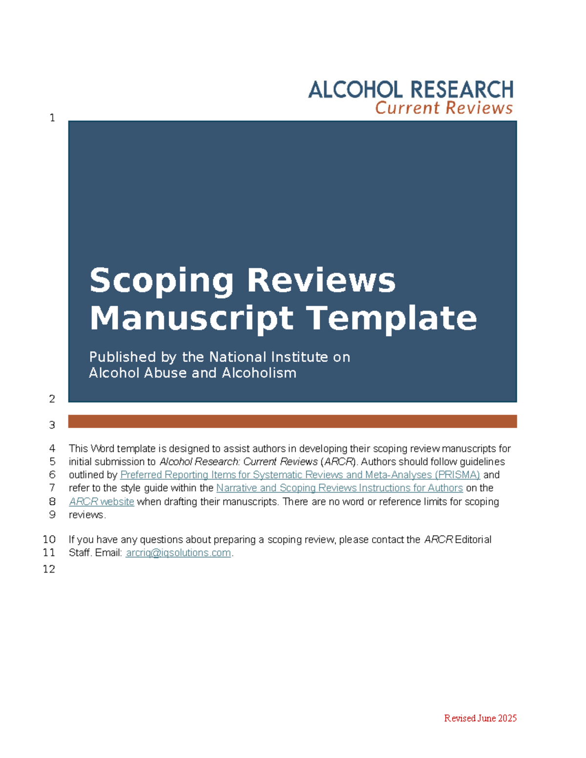 ARCR Scoping Review Manuscript Template Guidelines - Studocu
