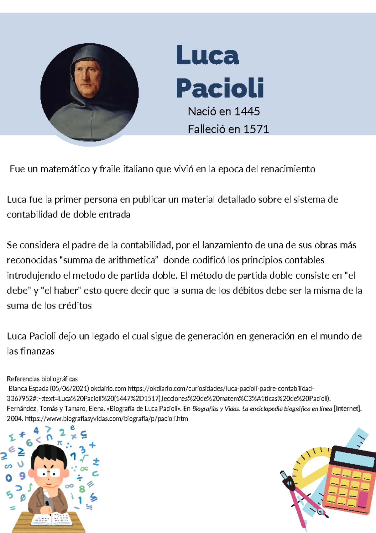 Luca Pacioli: El Padre de la Contabilidad y su Legado Histórico - Studocu