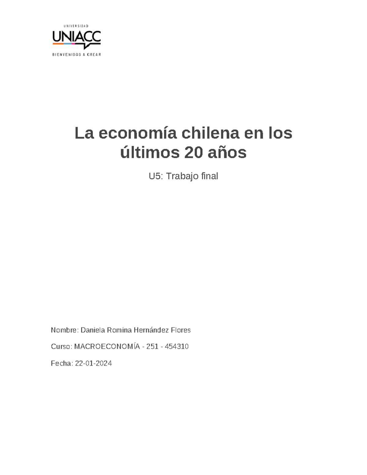 Análisis de la Demanda Agregada en Chile: U5 - Trabajo Final - 251 ...