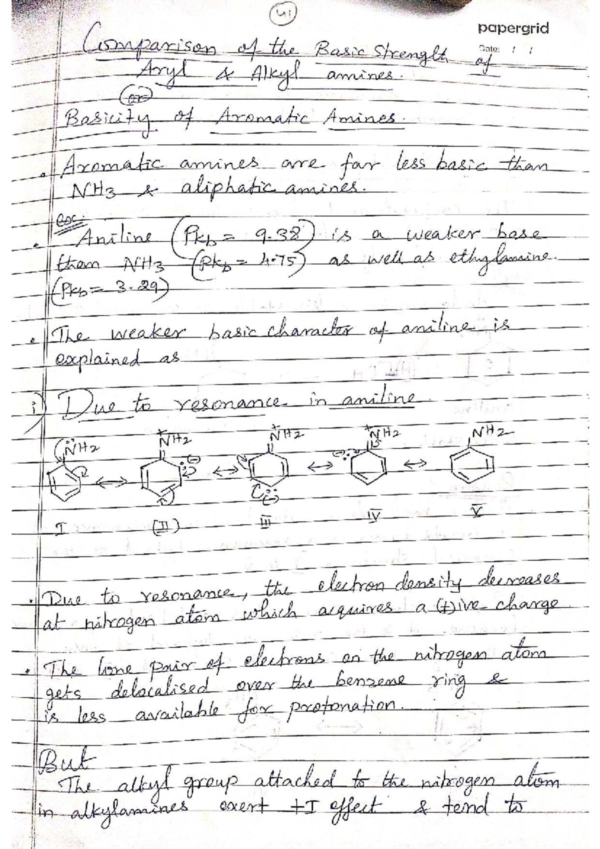 Amines Notes 2: Basicity Comparison of Aromatic and Aliphatic Amines ...