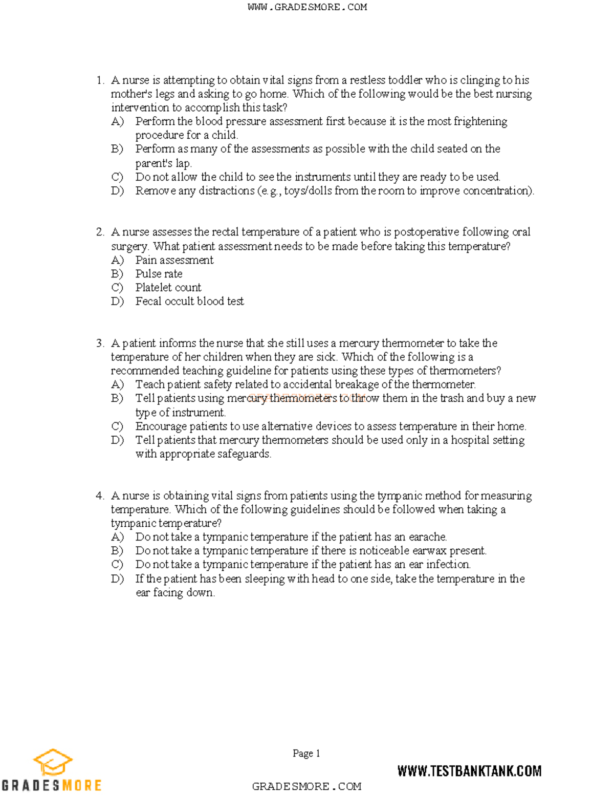 Chapter 2 - Vital Signs: Test Practice Questions and Guidelines - Studocu