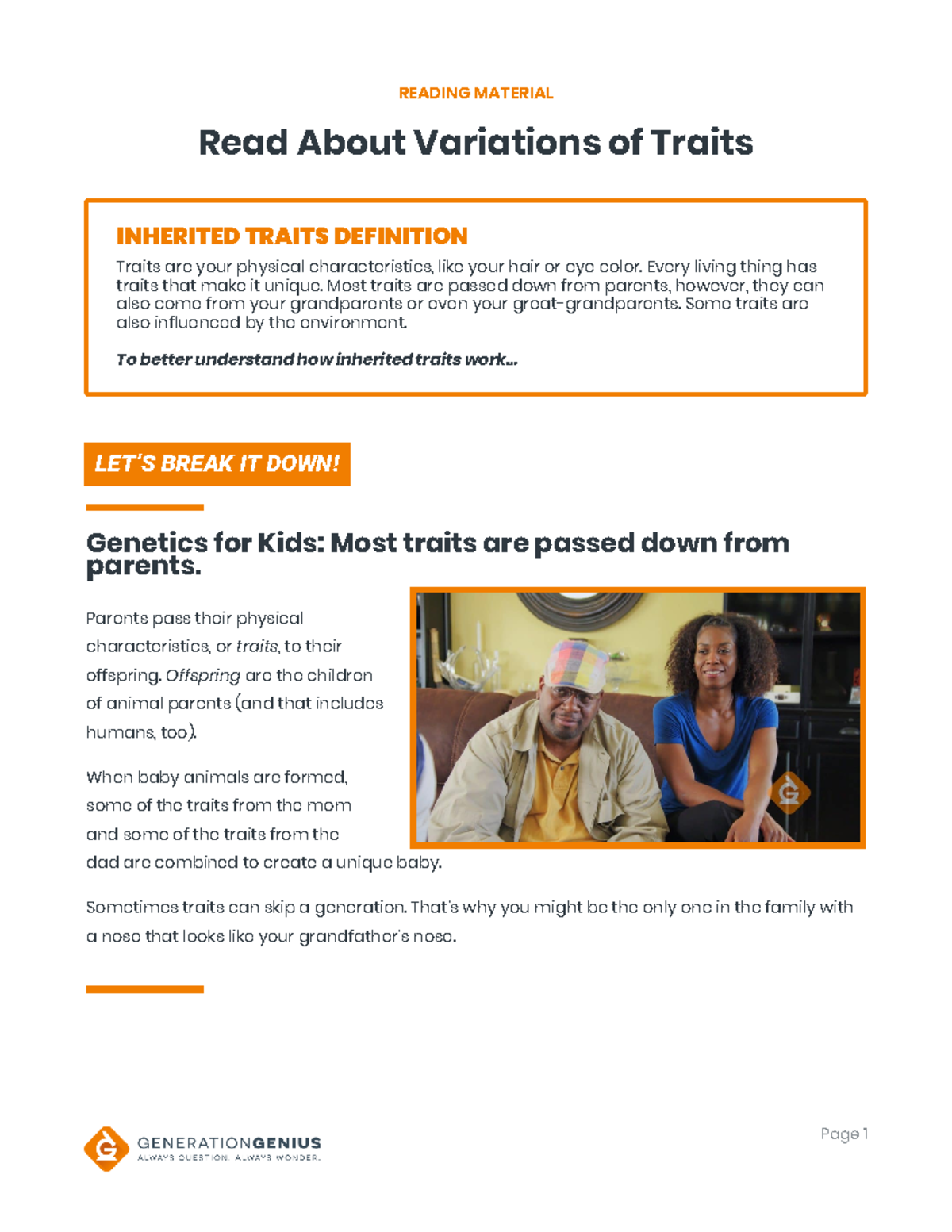 C382 Reading Material: Variations of Traits for Grades 3-5 - Studocu