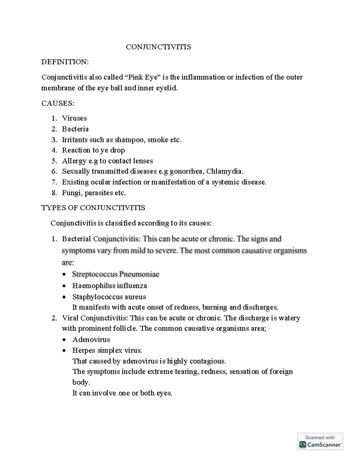 CONJUNCTIVITIS: Causes, Types, and Clinical Manifestations - Med Surg ...