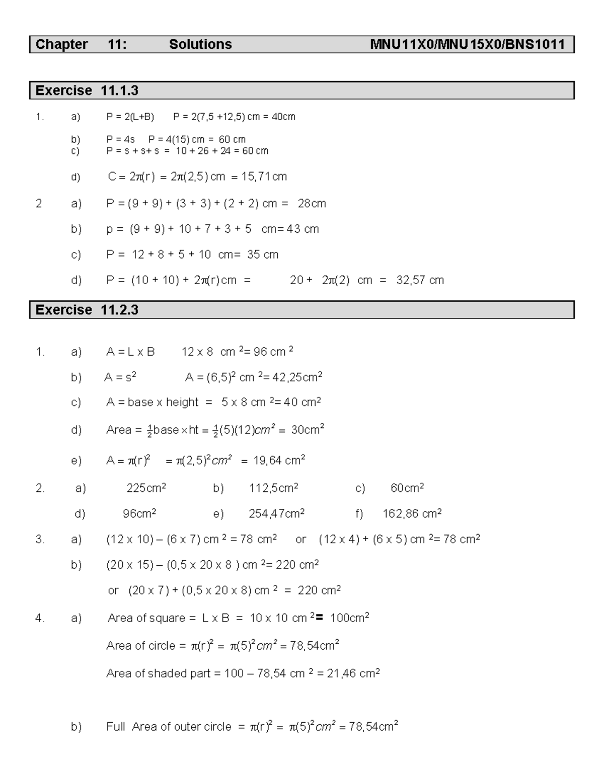 Chapter 11 Answers & Solutions for MNU11X0 Exercises - Studocu