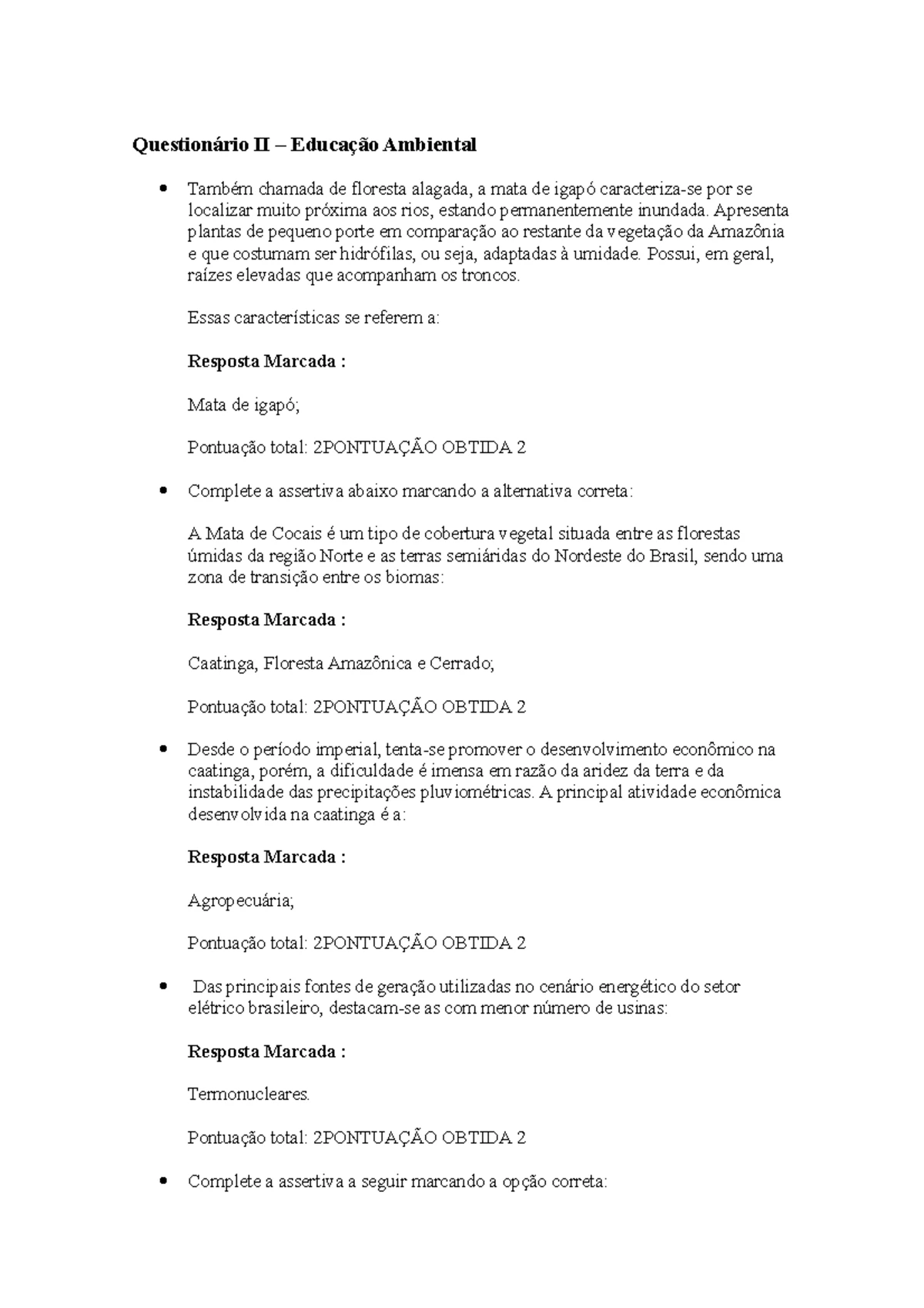 Questionário EM PDF - Questionário - QUESTIONÁRIO – PSICOLOGIA DA ...