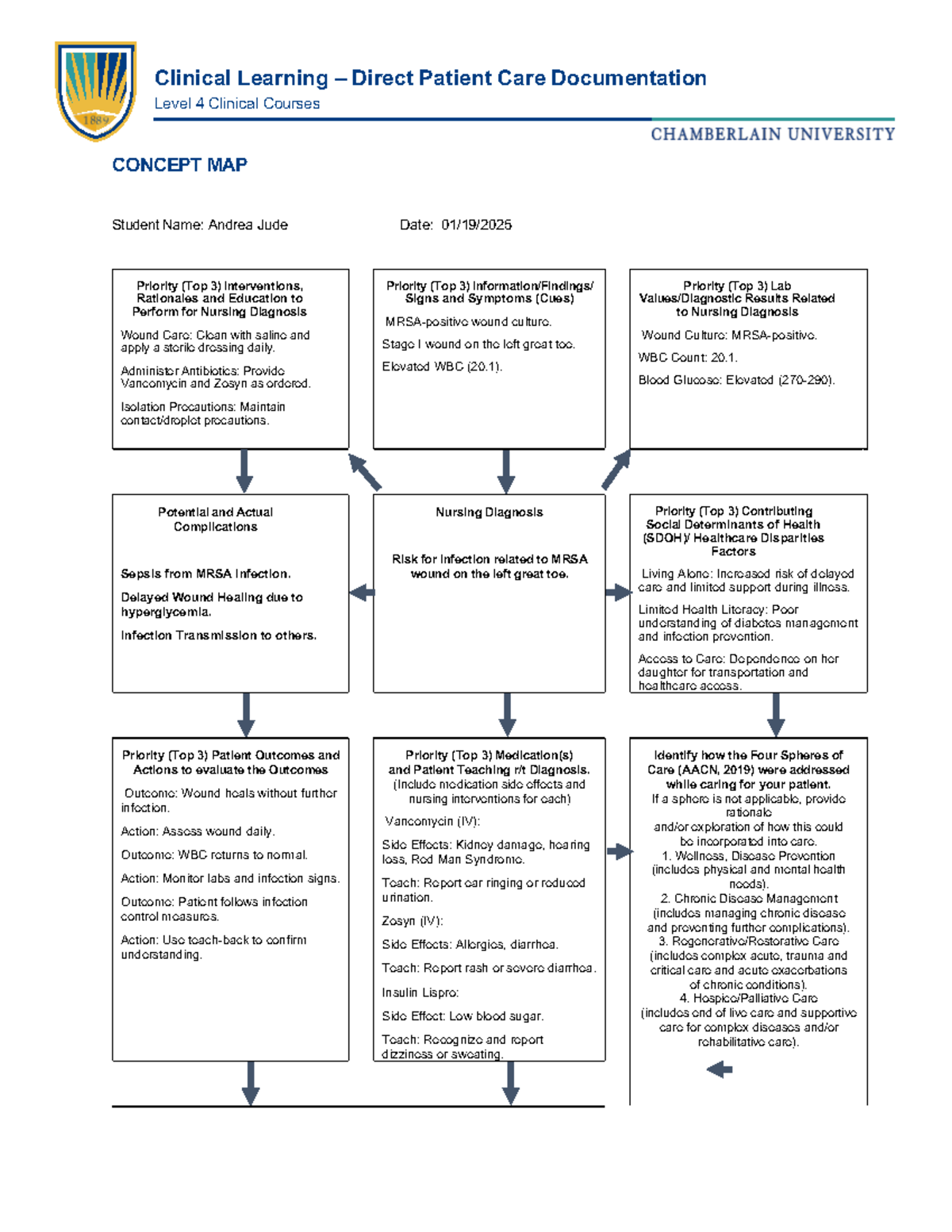 Concept MAP FORM week 2 - Clinical Learning – Direct Patient Care ...