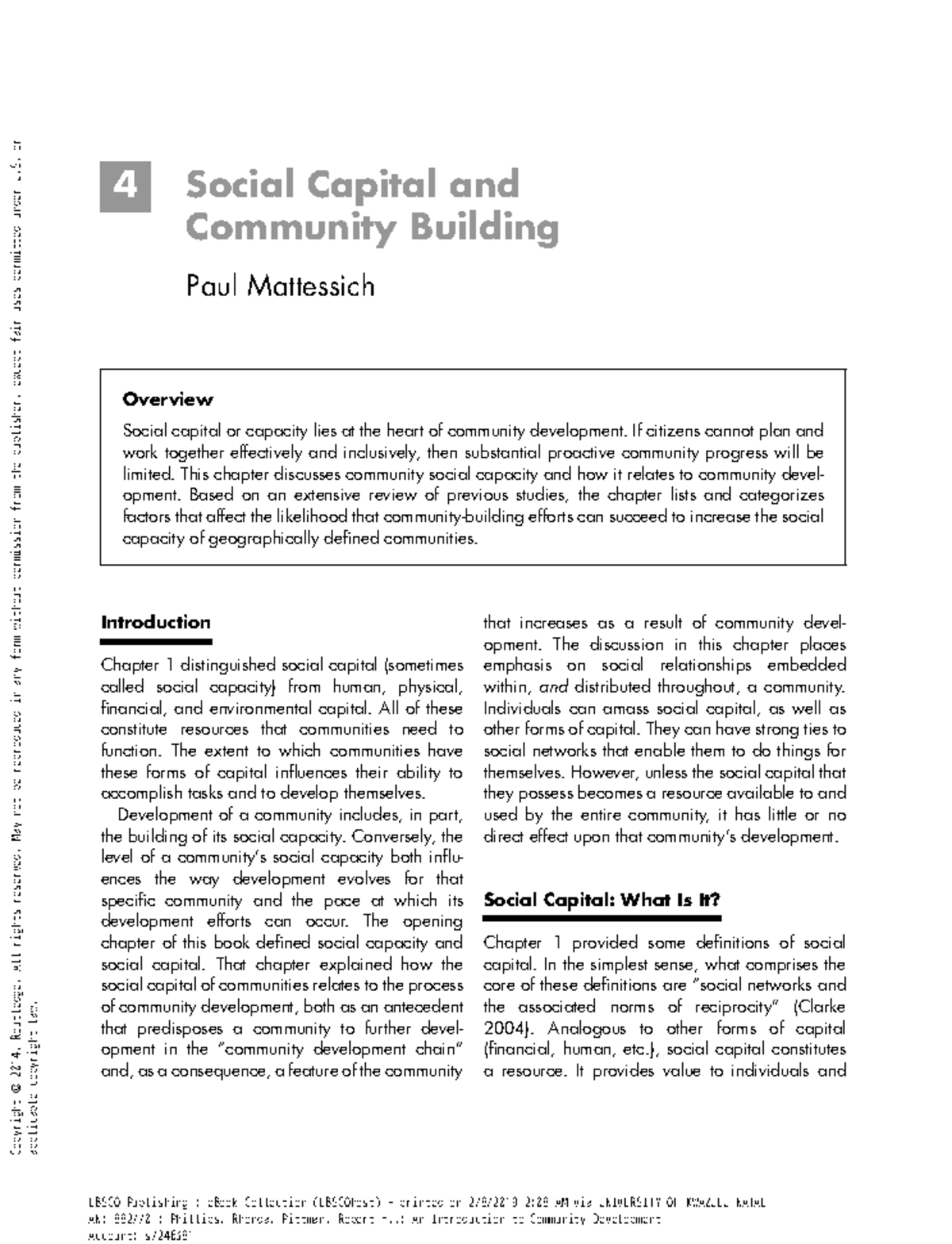 Chapter 4: Enhancing Social Capacity Through Community Building in CED ...