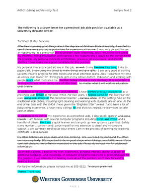 D269 task 1 instructions - RGM3 — RGM3 TASK 1: ANALYSIS OF A TEXT ...