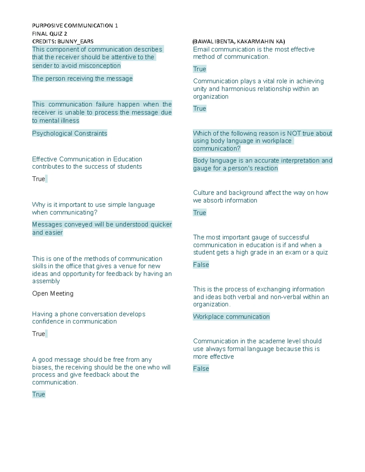 AMA Answers GE6106 - Purposive Communication - GE6106 - Purposive Communication This ...