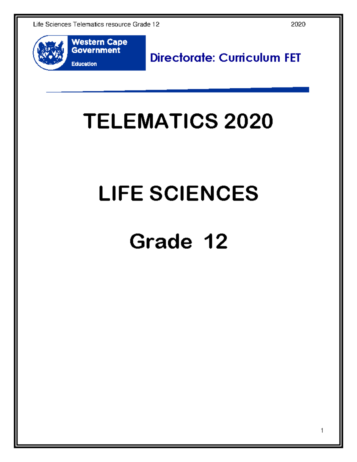 2020 Gr12 Life Sciences Telematics Exam Preparation Guide - Studocu