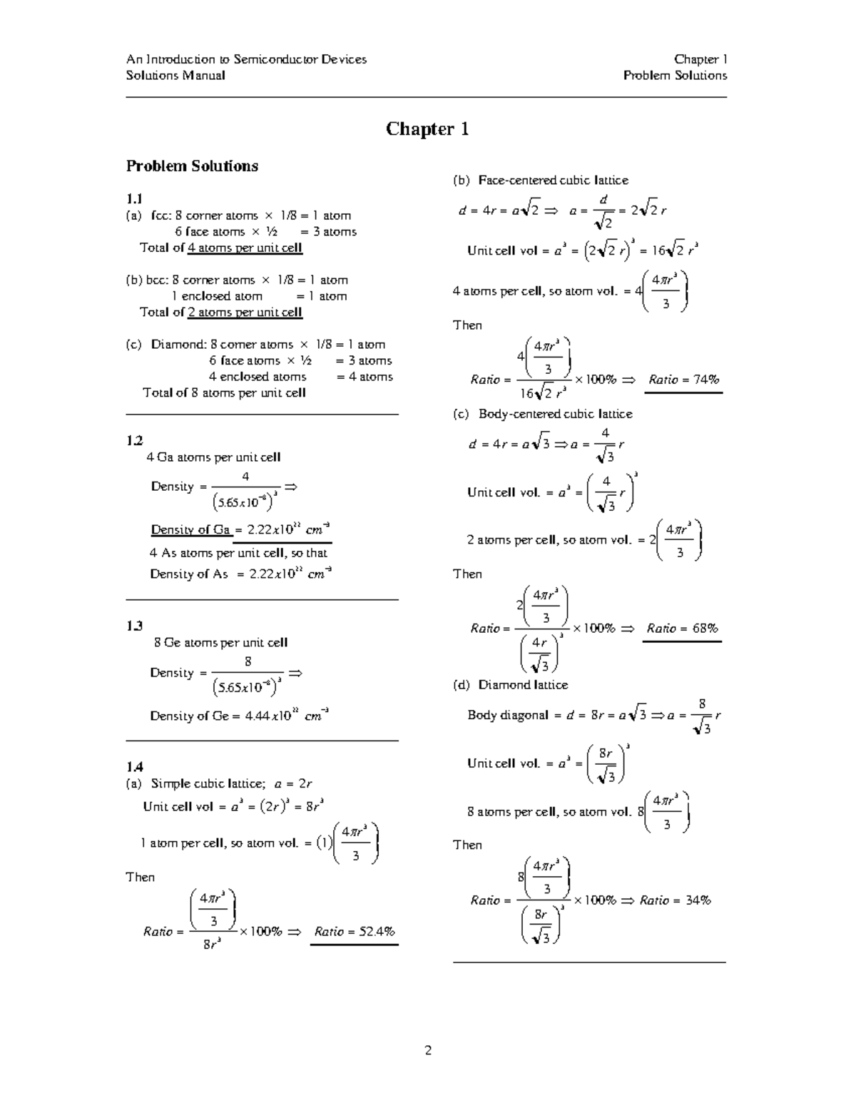 Solutions Manual for Semiconductor Devices (PHYS 565) - Studocu