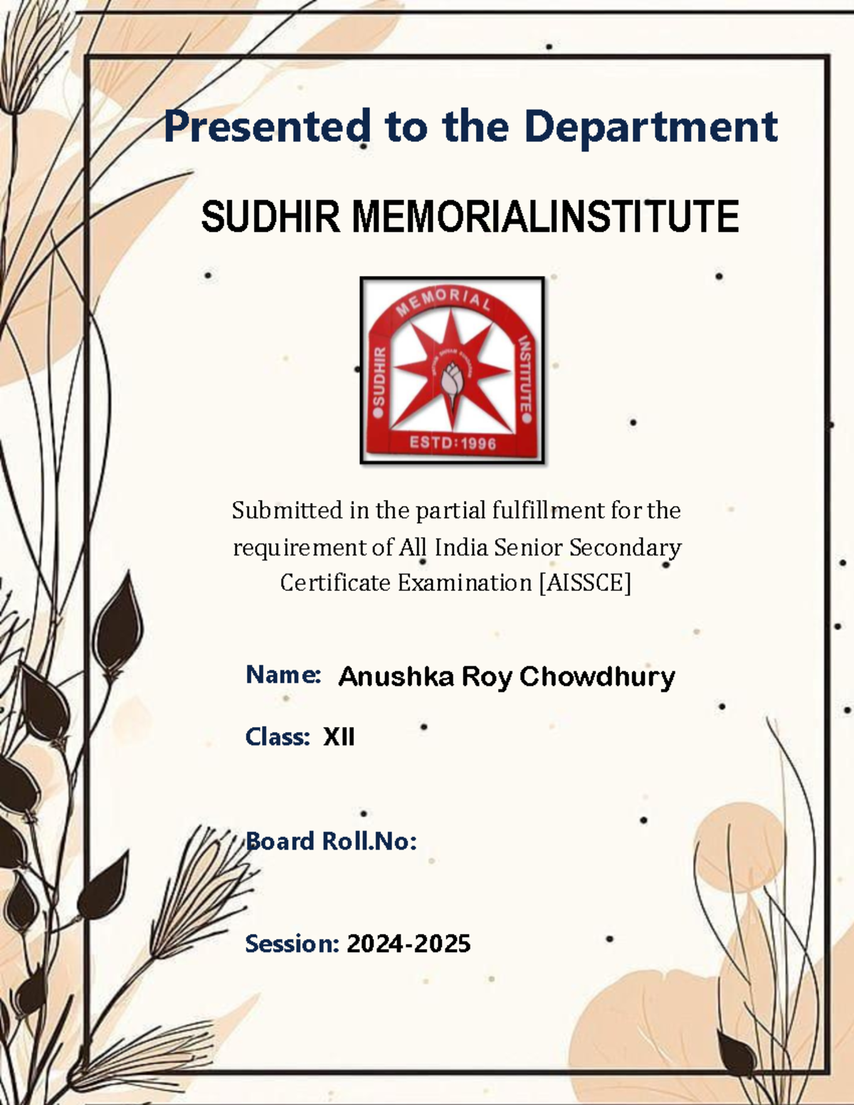 Anushka Roy Chowdhury's Physical Education Project - Class XII Final ...