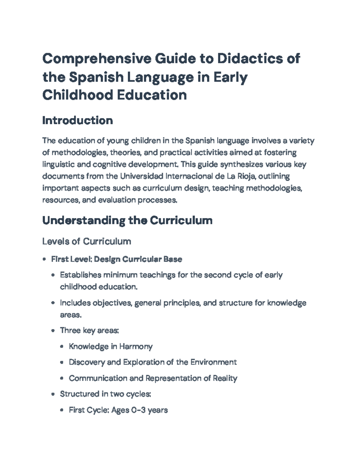 Comprehensive Guide to Spanish Language Didactics in Early Childhood ...