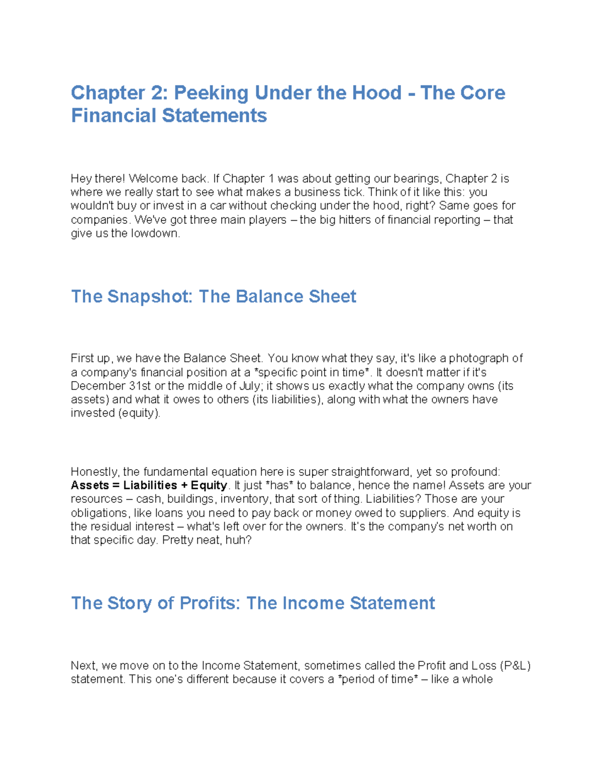 Chapter 2: Core Financial Statements Explained (IFRS 4) - Studocu
