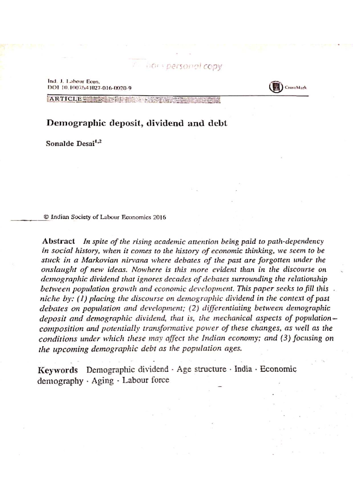 Demographic Deposit, Dividend, and Debt in India: An Economic Analysis ...