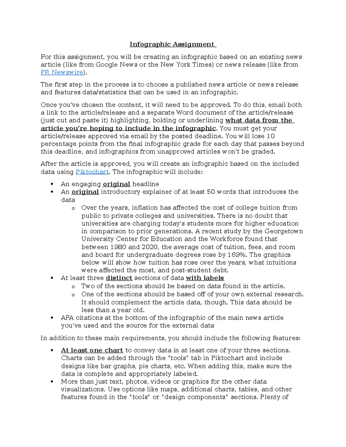 Infographic Assignment (Fall 2022): Creating Engaging Visuals - Studocu