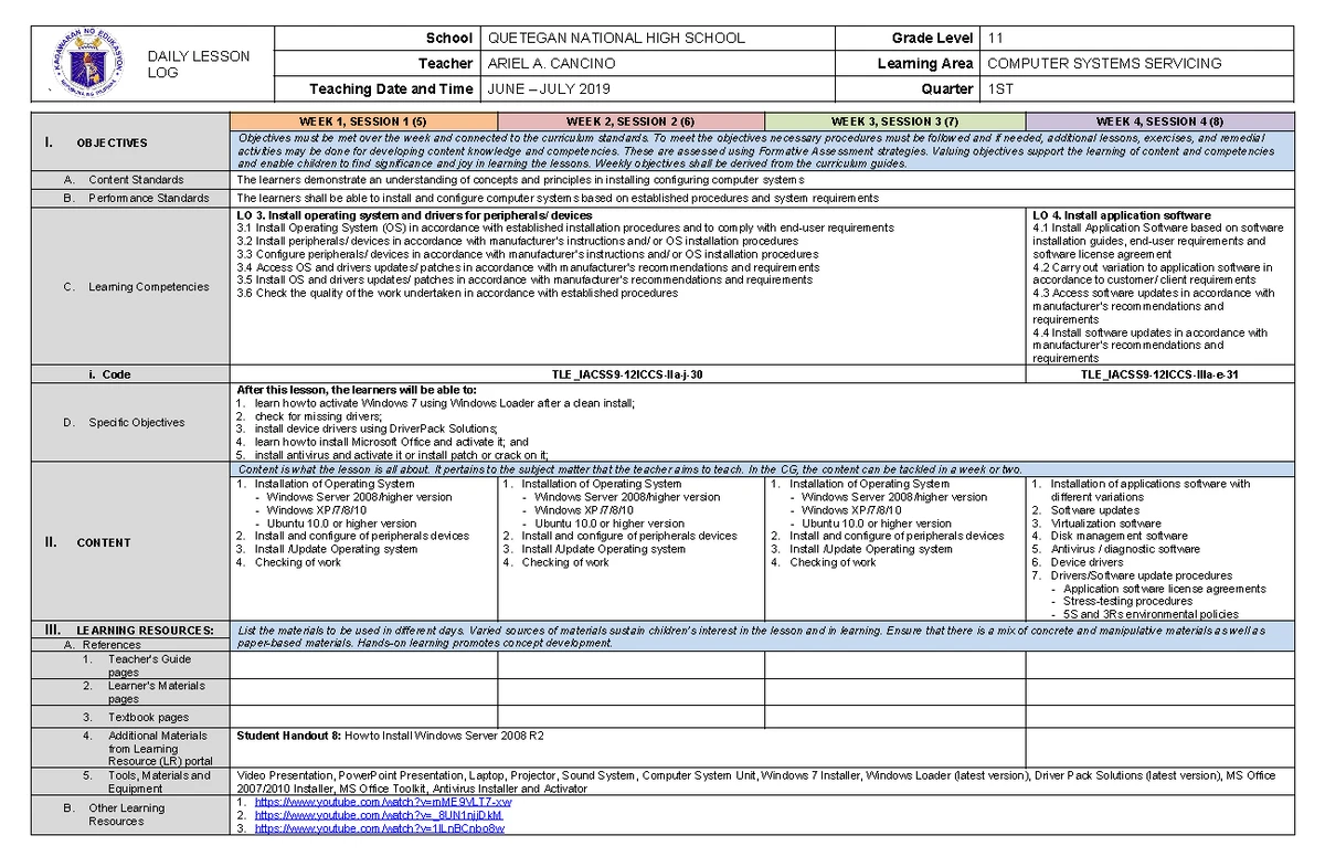 TVL - CSS 12 - Q1 - M1 - TVL - CSS 12 - Q1 - M1 - QUARTER 1 SELF- LEARNING MODULE 1 ...