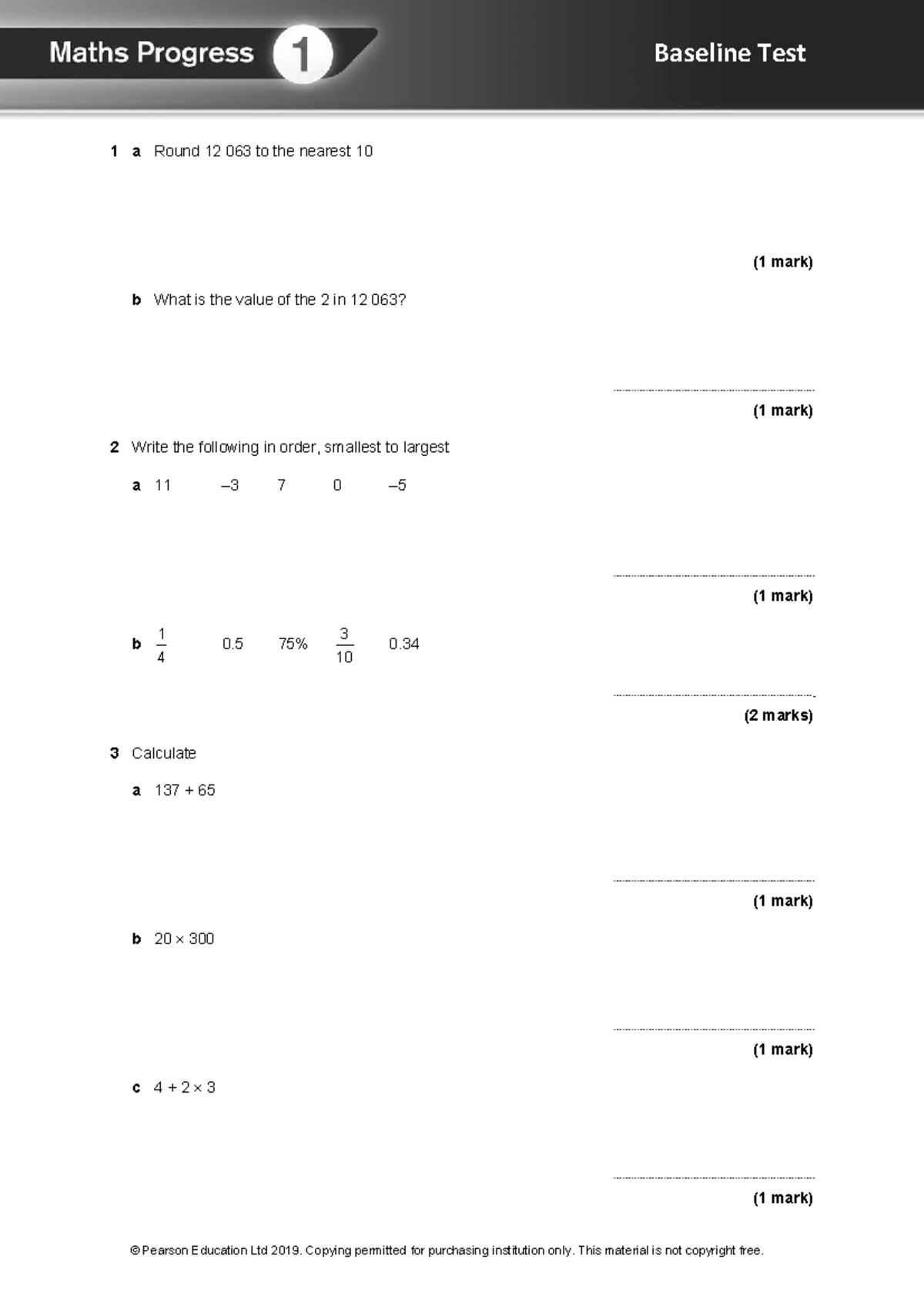 KS3 Baseline Test - Comprehensive Assessment for GCSE Preparation - Studocu