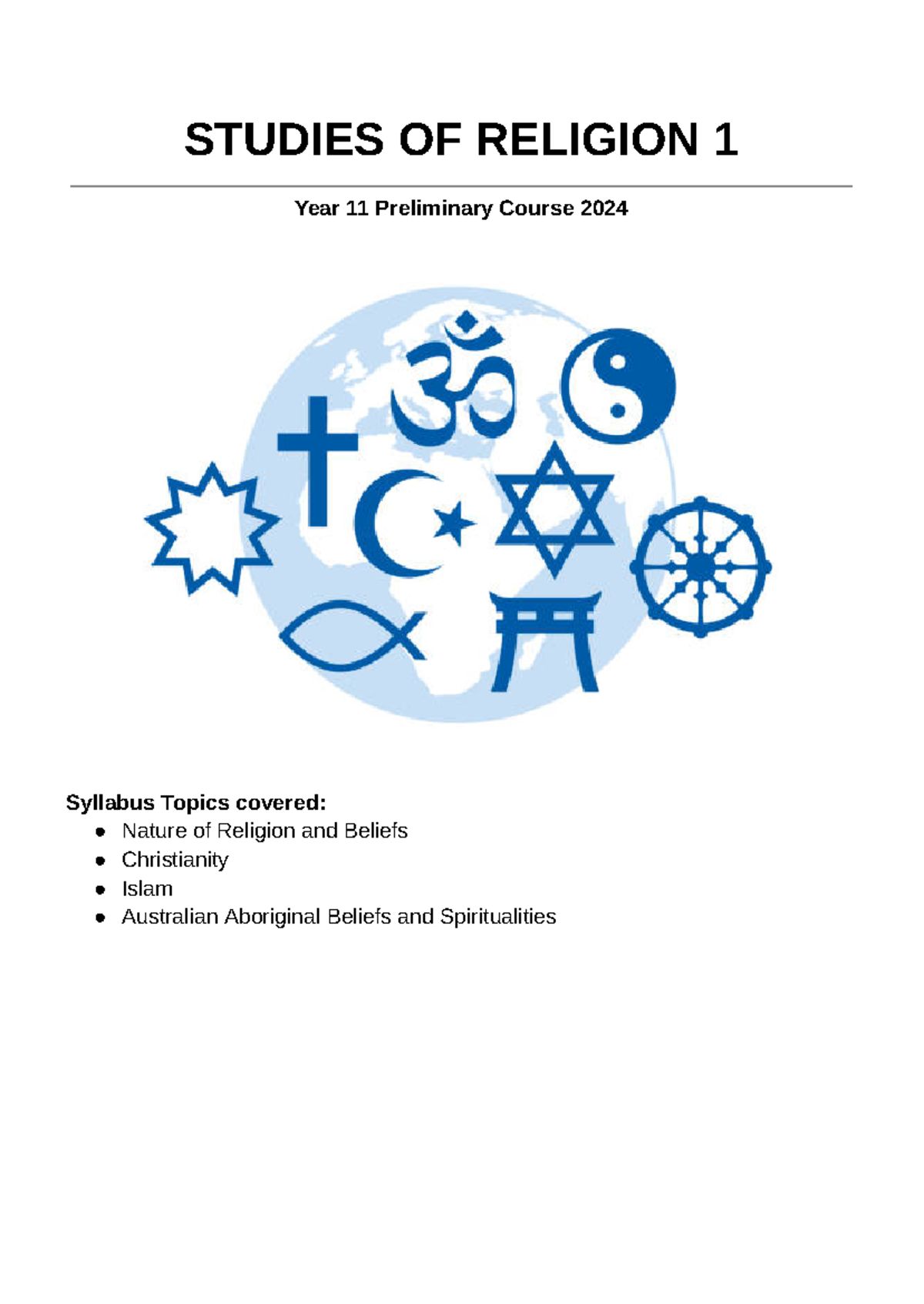 SOR1 Prelim Exam Notes: All Topics for Year 11 & Christianity Insights ...