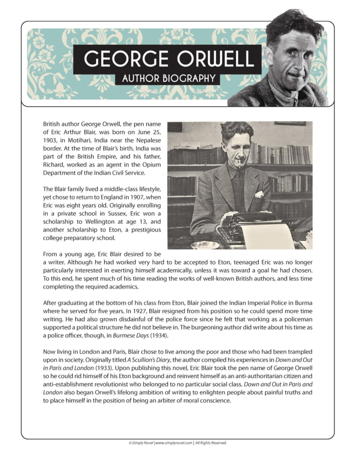 1984 Introduction-George Orwell Author Study - 4734280 - The political ...