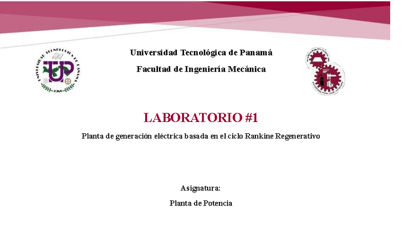 LABORATORIO Planta de Potencia 7908: Ciclo Rankine Regenerativo - Studocu