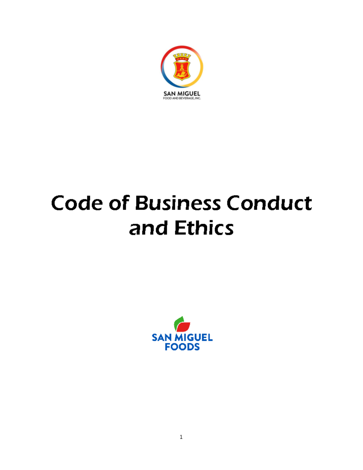 SMFB Code of Business Conduct & Ethics: Core Values & Expectations ...