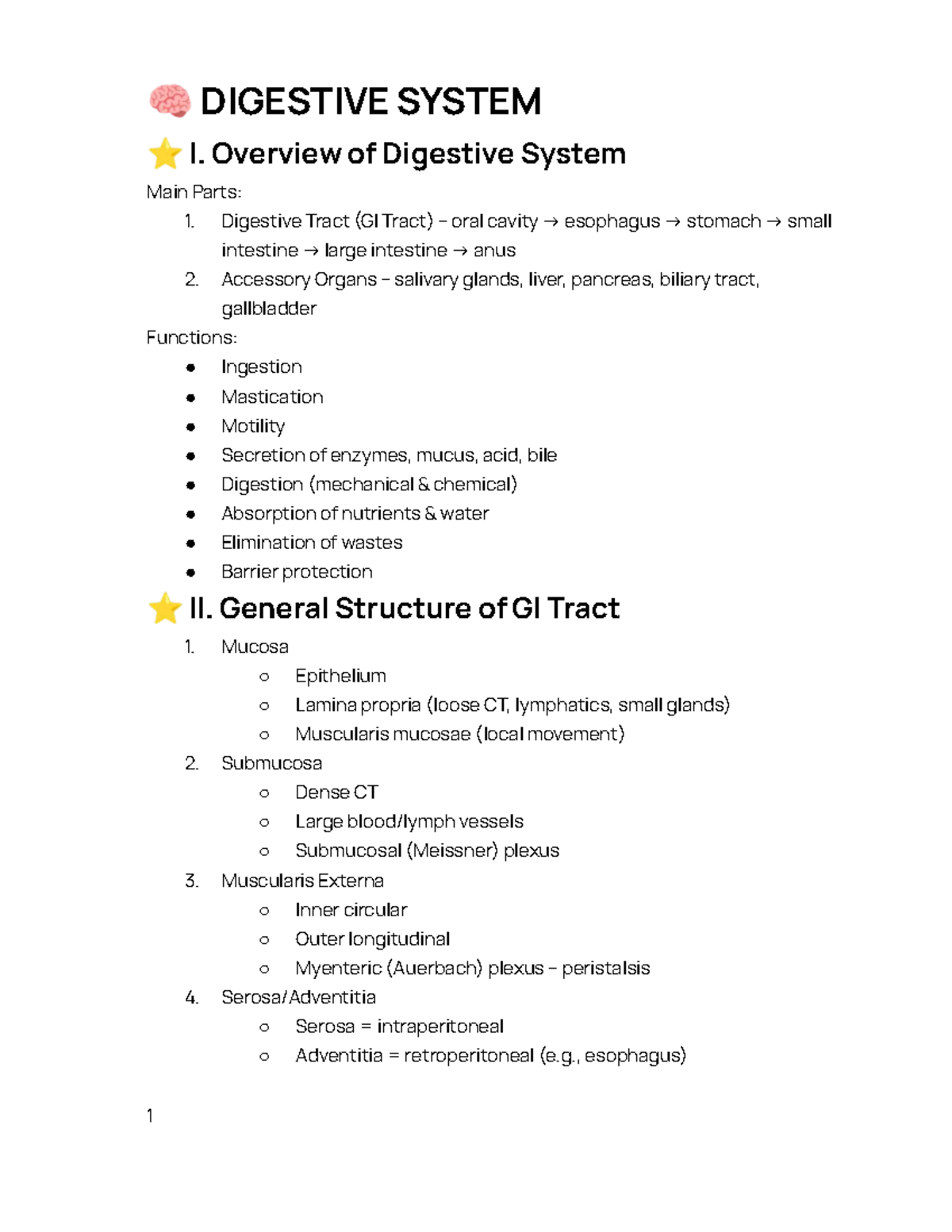 Histo 101: Digestive & Respiratory Systems Overview for Finals - Studocu