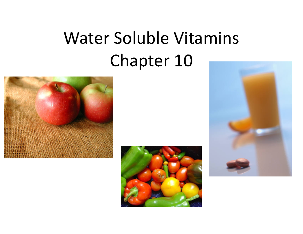 Chapter 10: Overview & Functions of Water Soluble Vitamins - Studocu