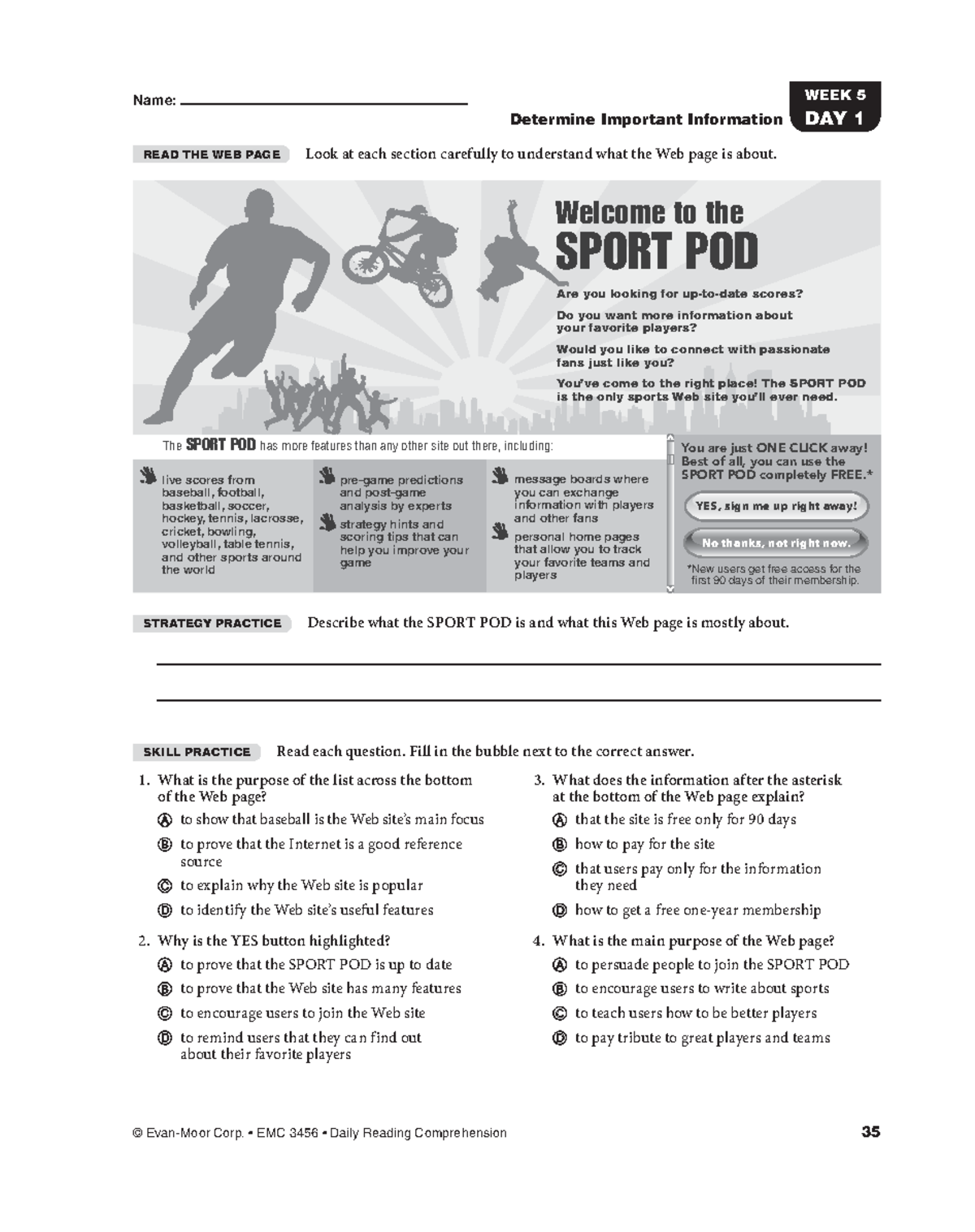 Daily Reading Comprehension Gr6 W5-10: Skill & Strategy Practice - Studocu