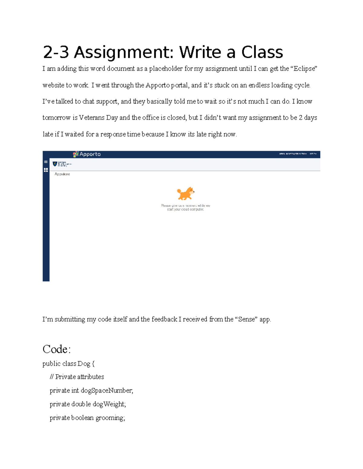 2-3 Assignment: Implementing a Class in Java - Studocu