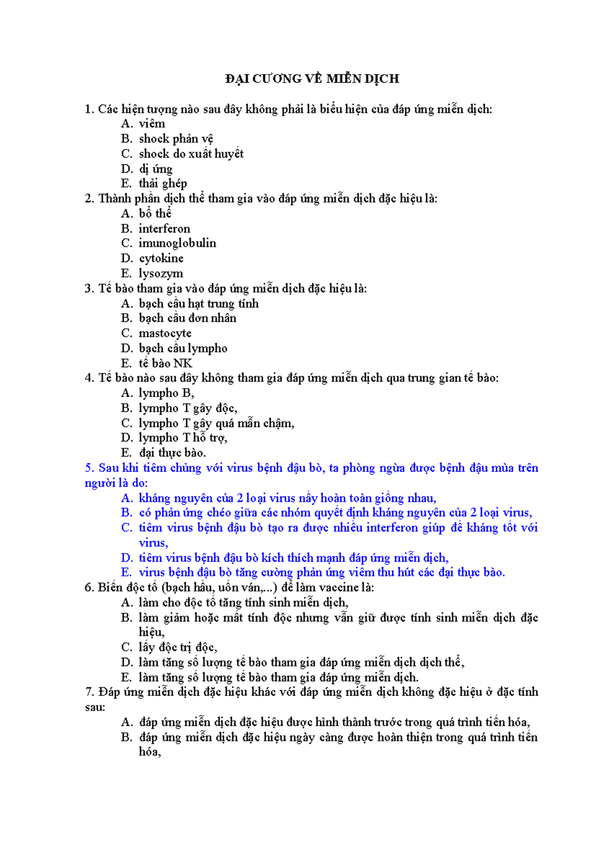 Đại Cương Về Miễn Dịch - SLBMD: Các Hiện Tượng & Đáp Ứng Miễn Dịch ...