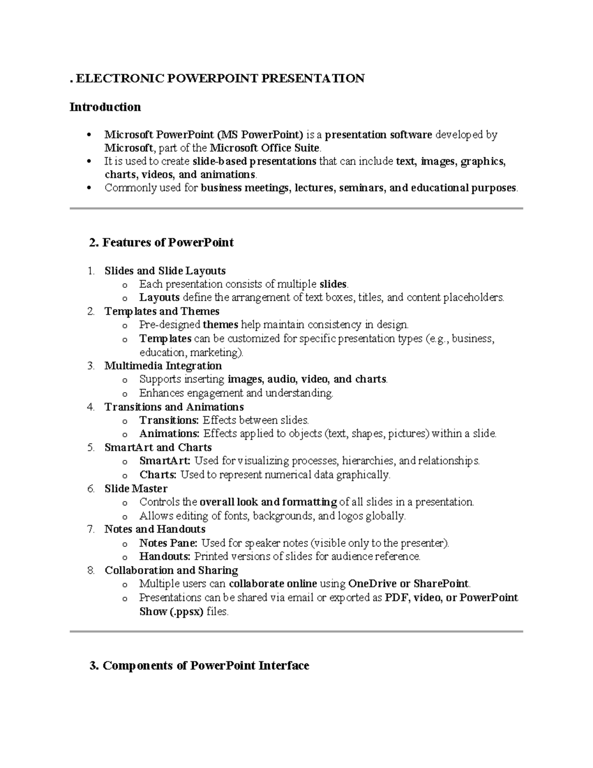 ELECTRONIC POWERPOINT PRESENTATION: Features & Usage Guide - Studocu