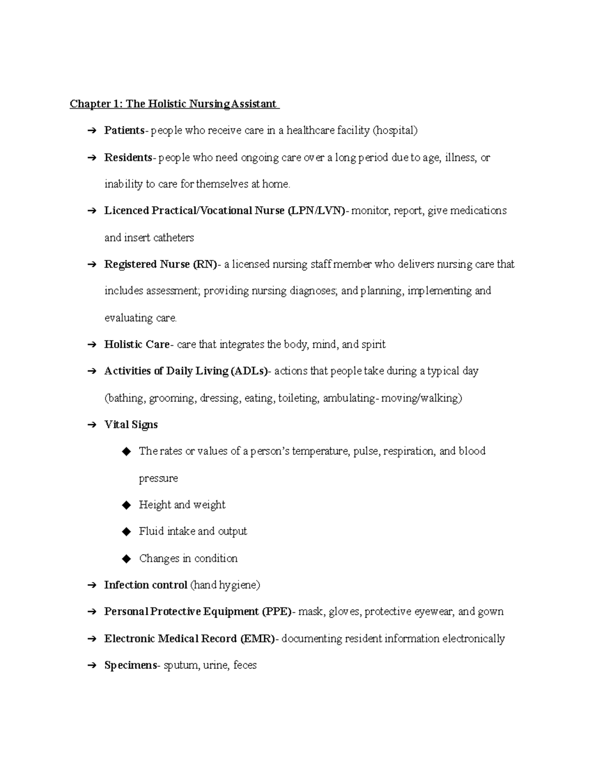 CNA 101: Comprehensive Chapter Summaries for The Nursing Assistant ...