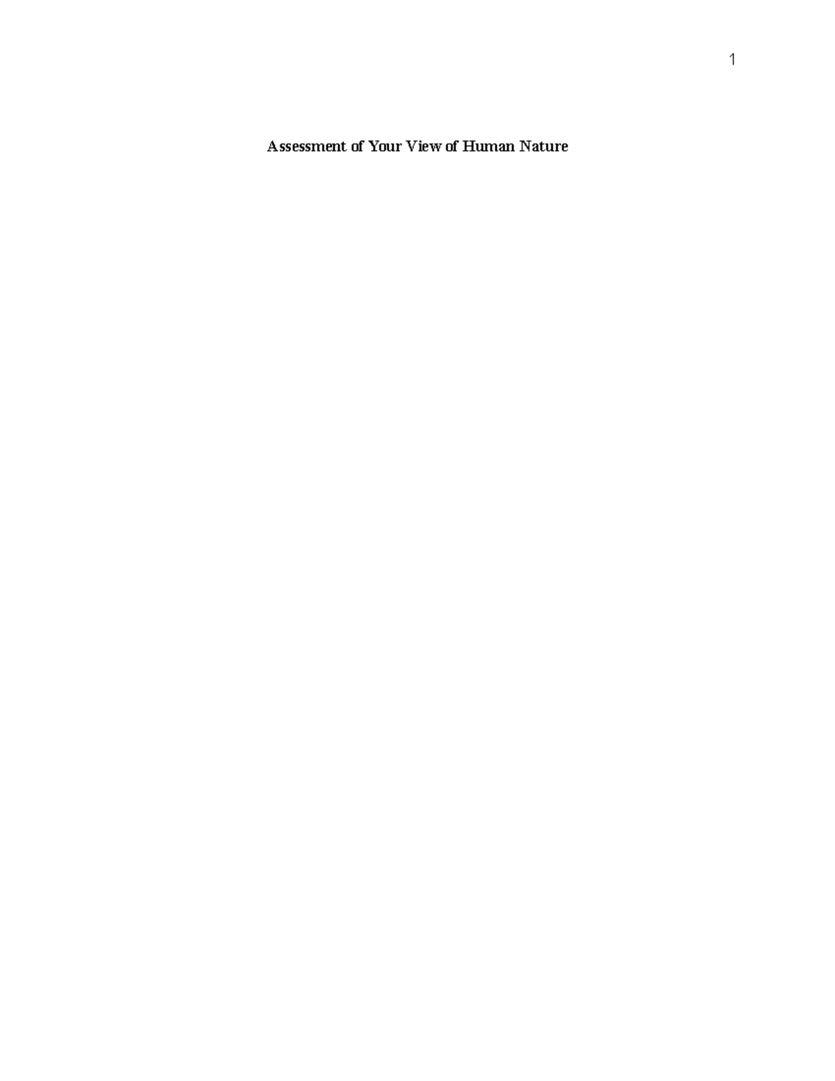 Assessment of Human Nature Theories: Insights and Reflections - Studocu