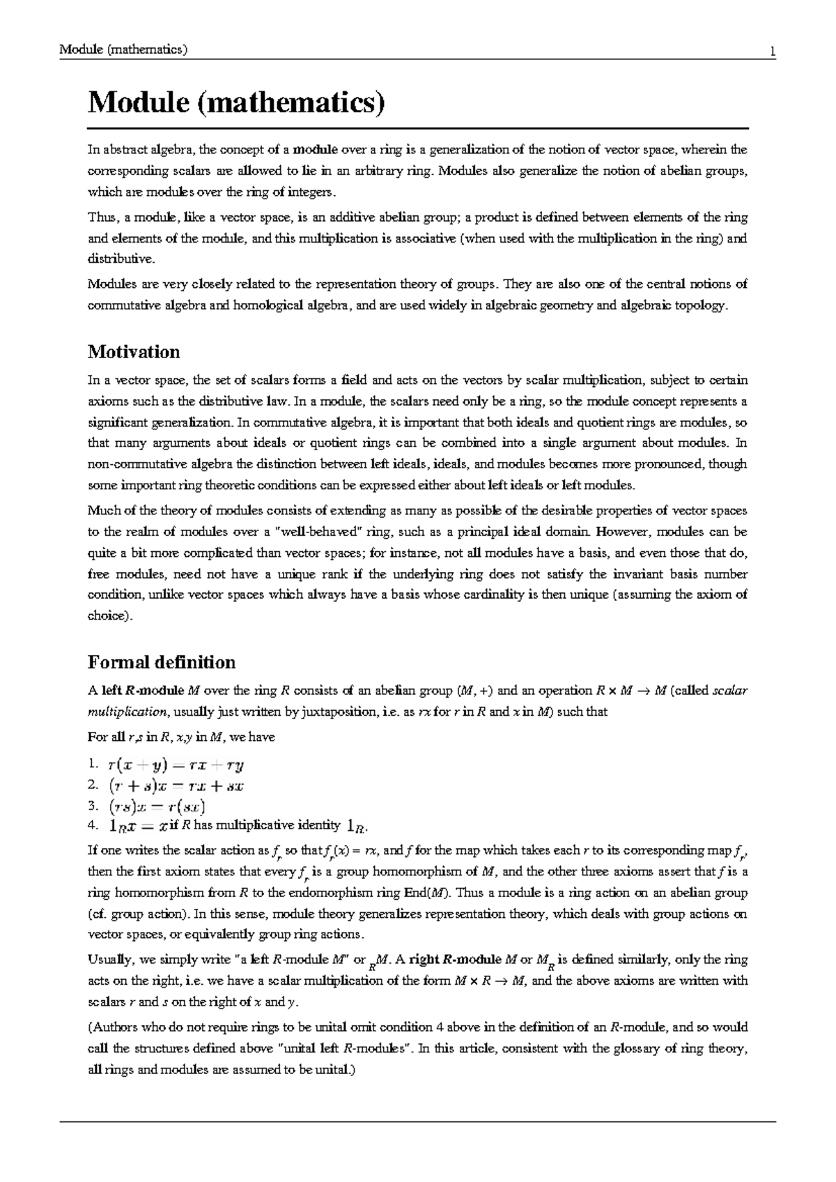 Module (Mathematics): A Comprehensive Overview of Abstract Algebra ...