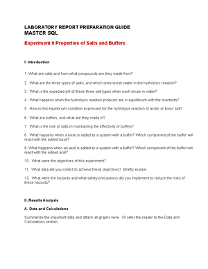Density lab report - Chemistry Lab Report Experiment 1: Density ...