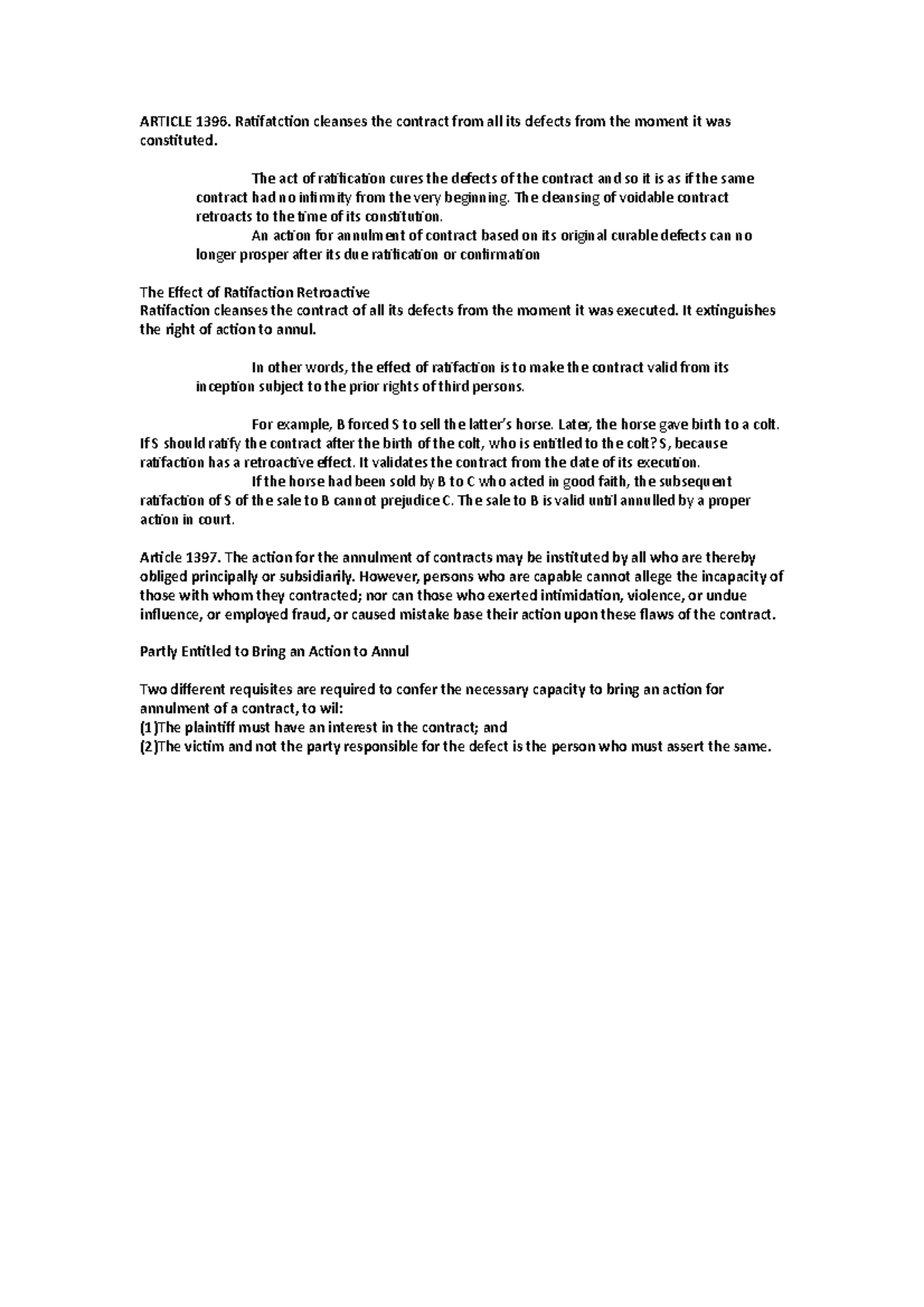 Chapter 7: Understanding Voidable Contracts and Ratification Principles - Studocu