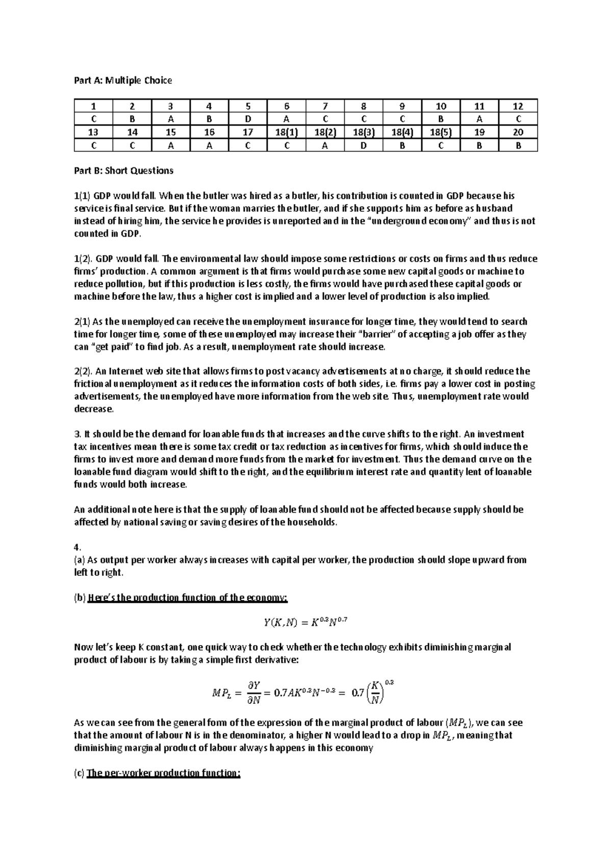 2020-21 Semester 1 ECON 101 Midterm Exam Solutions - Studocu