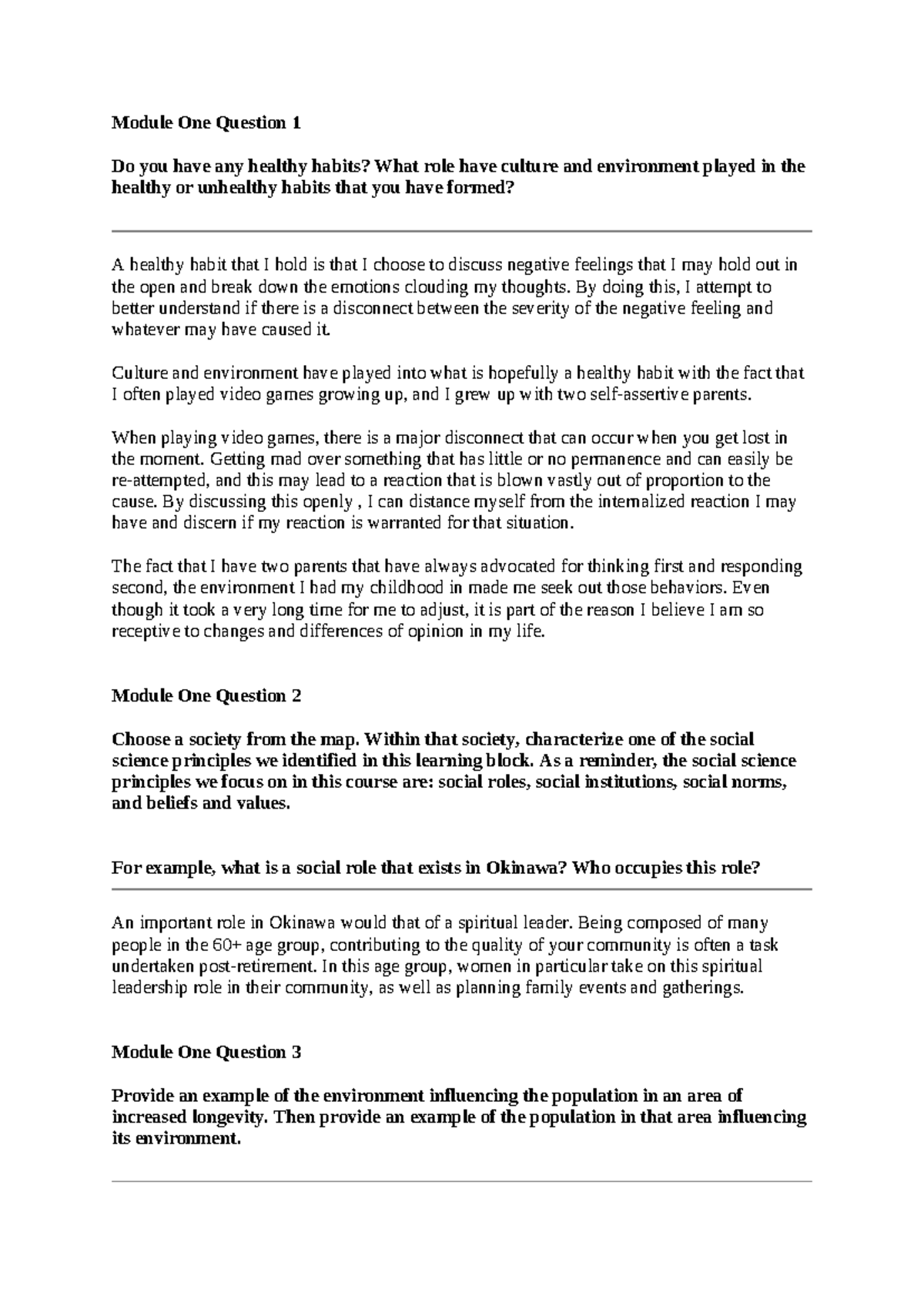 SCS 200 Module 1-2: Detailed Responses to Social Science Questions ...