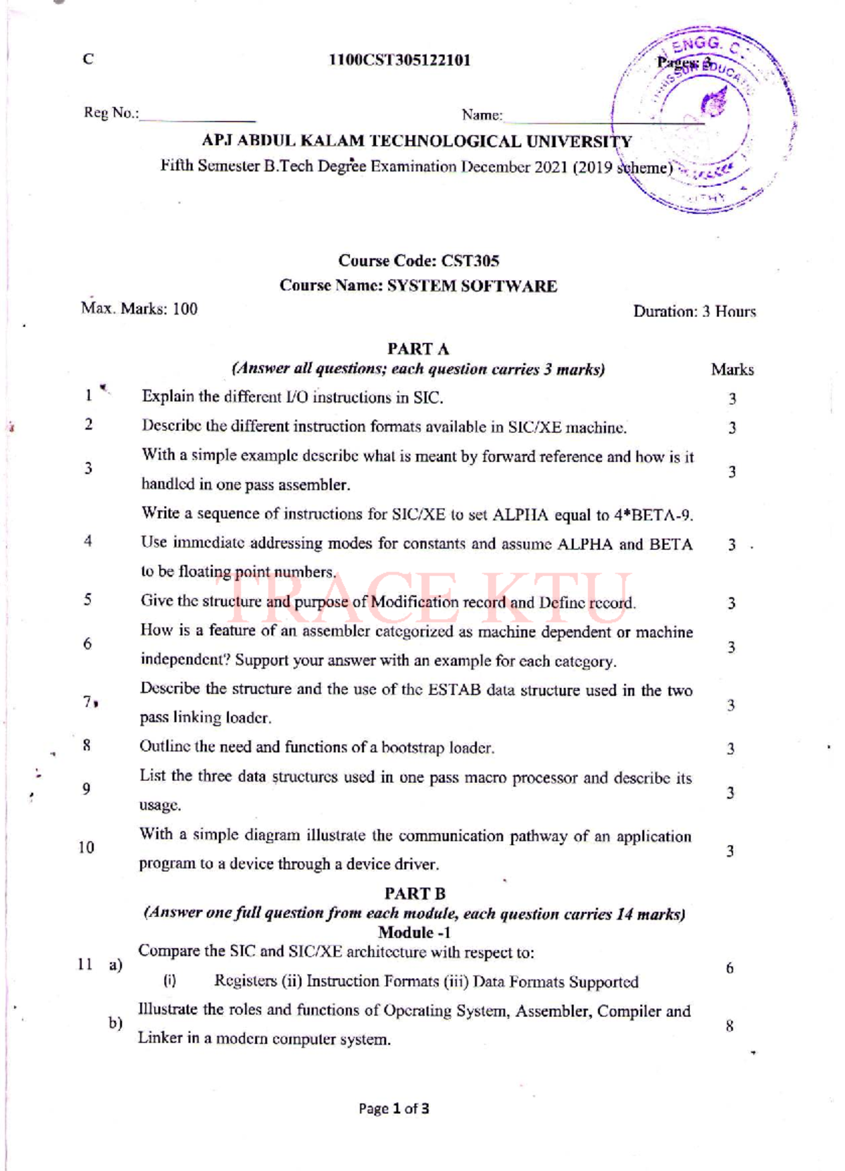 CST305 System Software Final Exam December 2021 - Studocu