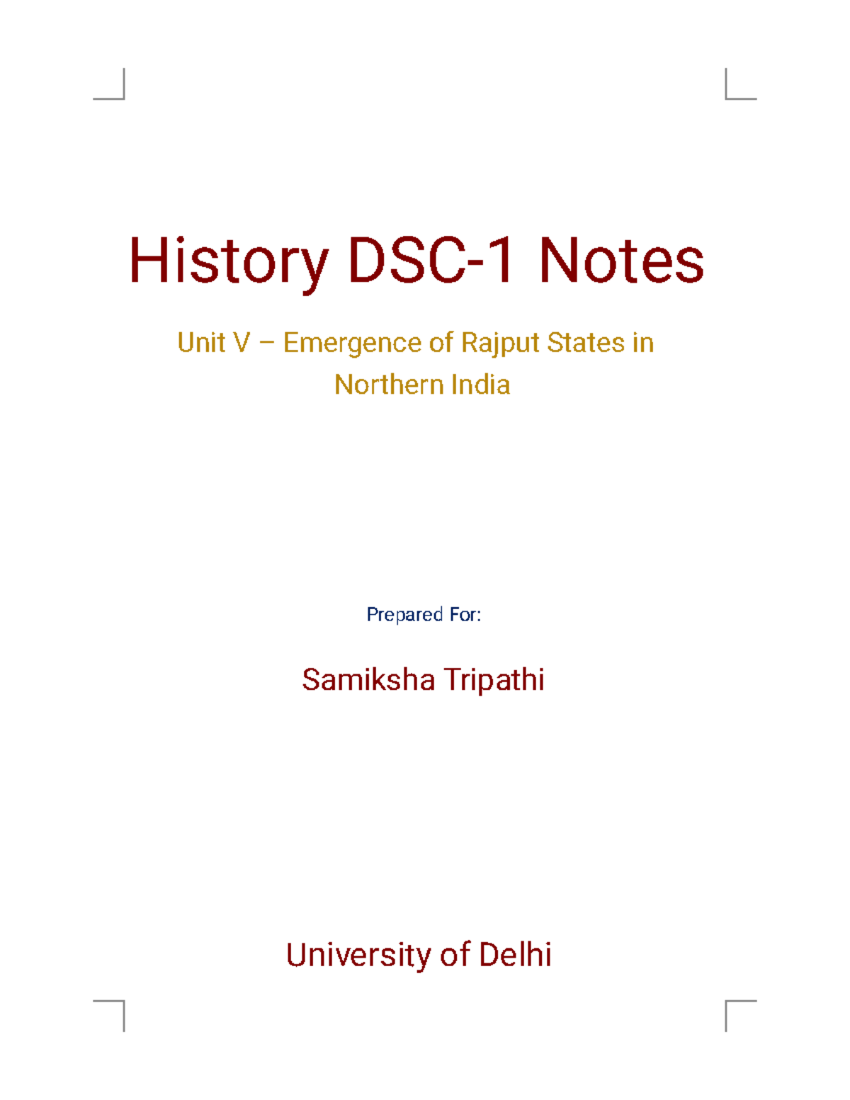 History DSC1 Unit 5: Emergence of Rajput States and Feudalism - Studocu