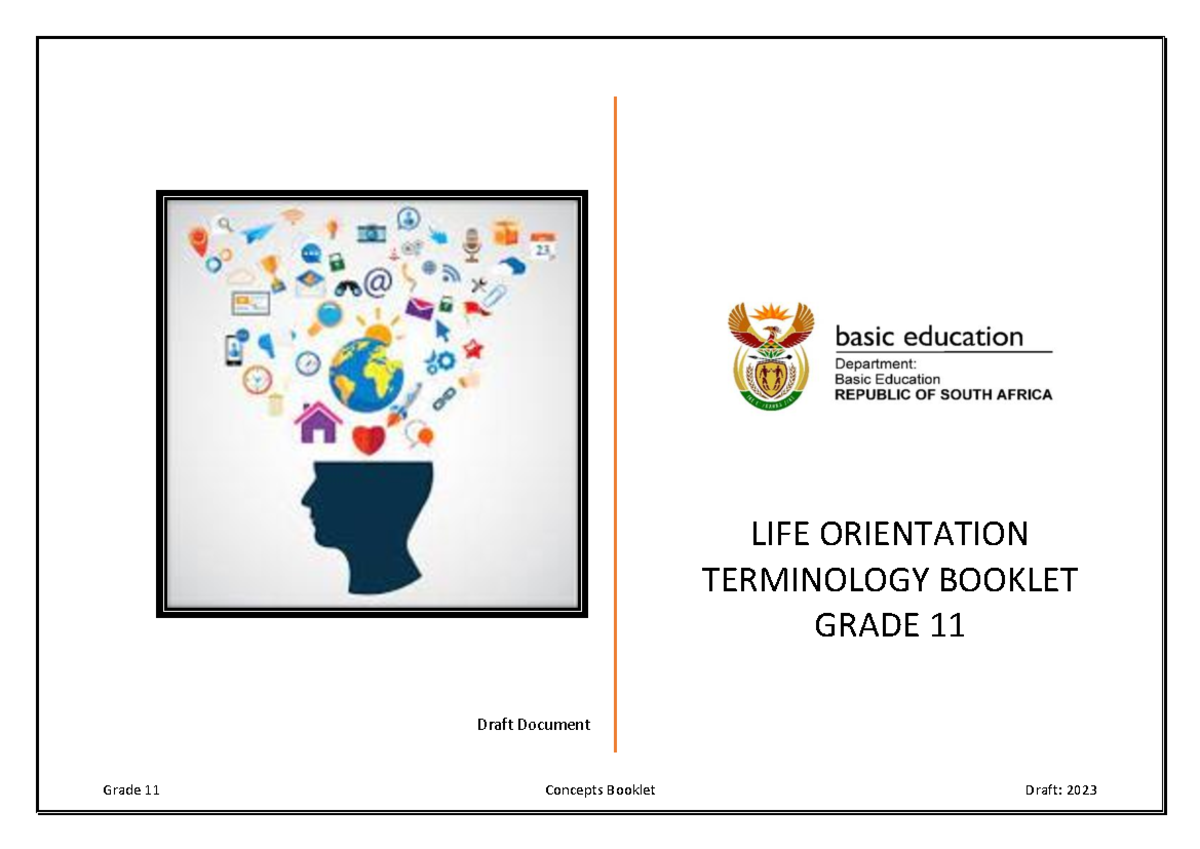 LIFE ORIENTATION GRADE 11: TERMINOLOGY & CONCEPTS BOOKLET 2023 - Studocu