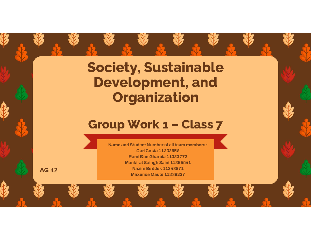 Bill 97: First Nations and Sustainable Development AG 42 Group Work 1 ...