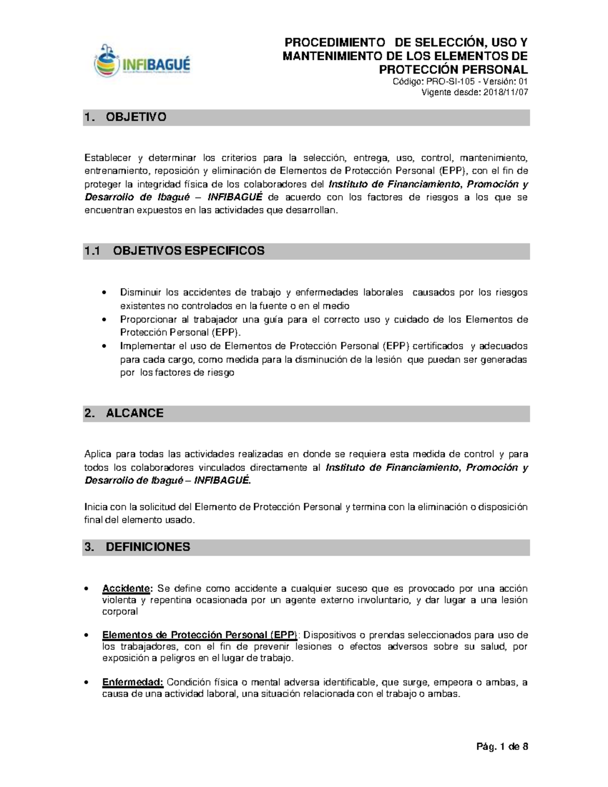 PRO SI 105 Procedimiento DE Seleccion USO Y Mantenimiento DE LOS Elementos DE EPP ...