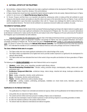 CPAR Lesson 2 handouts - CONTEMPORARY ARTS IN THE PHILIPPINES The ...