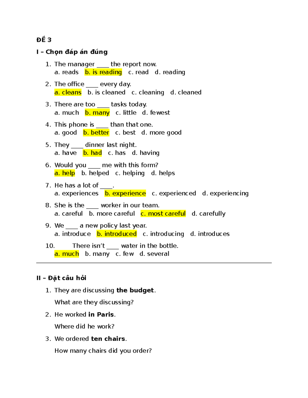ĐỀ 3 - Practice Test for English Language Skills - Studocu