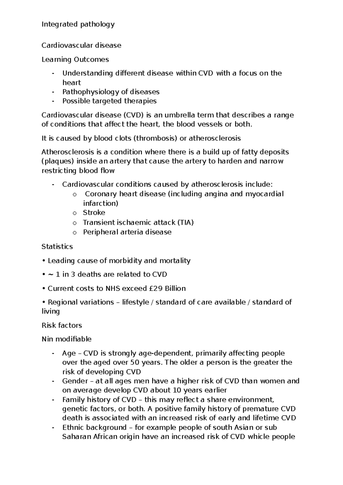 CVD Lecture Notes: Understanding Cardiovascular Diseases and Therapies ...