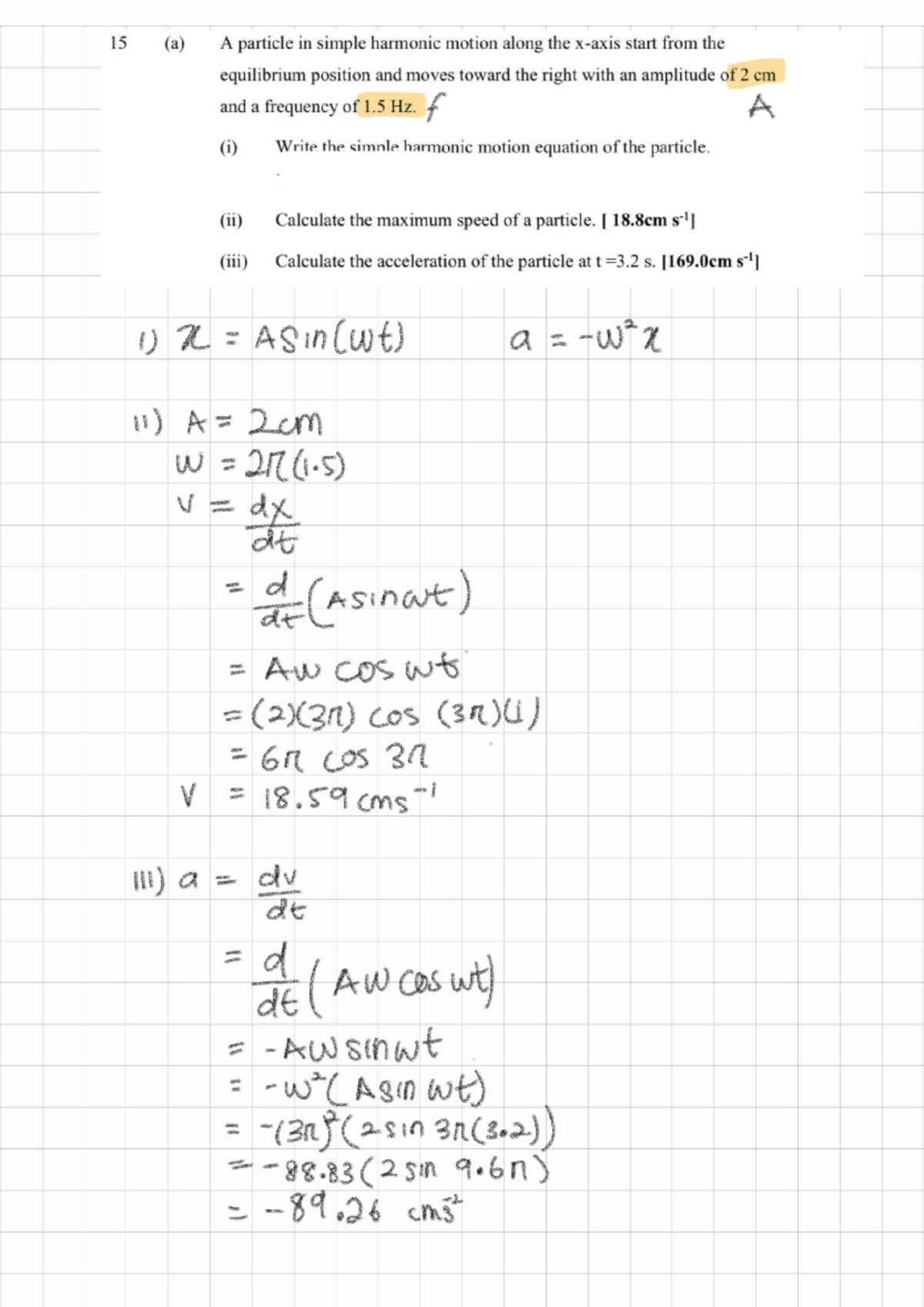 Tutorial Physics - SHM Particle Motion Analysis (15) - Studocu