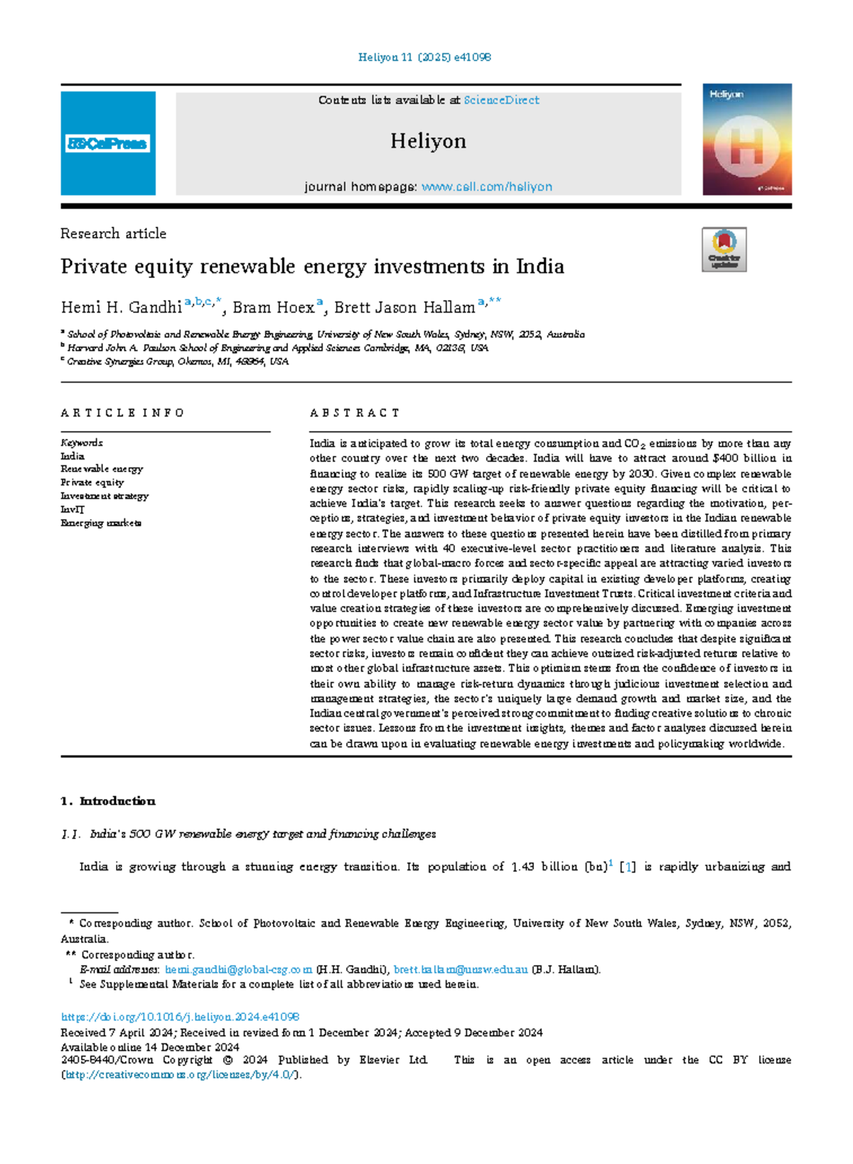 Private Equity Investments in Renewable Energy in India: Insights and ...